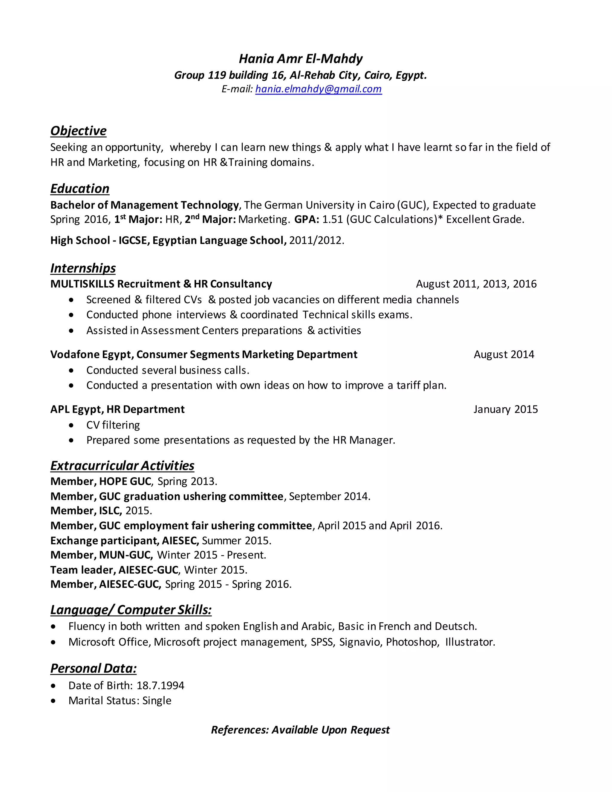 CV_Hania_Amr_ElMahdy | DOCX