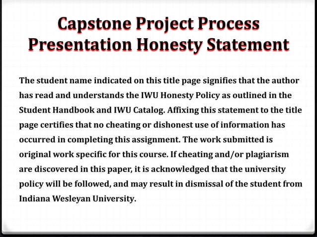 Capstone Project Process Presentation | PPTX