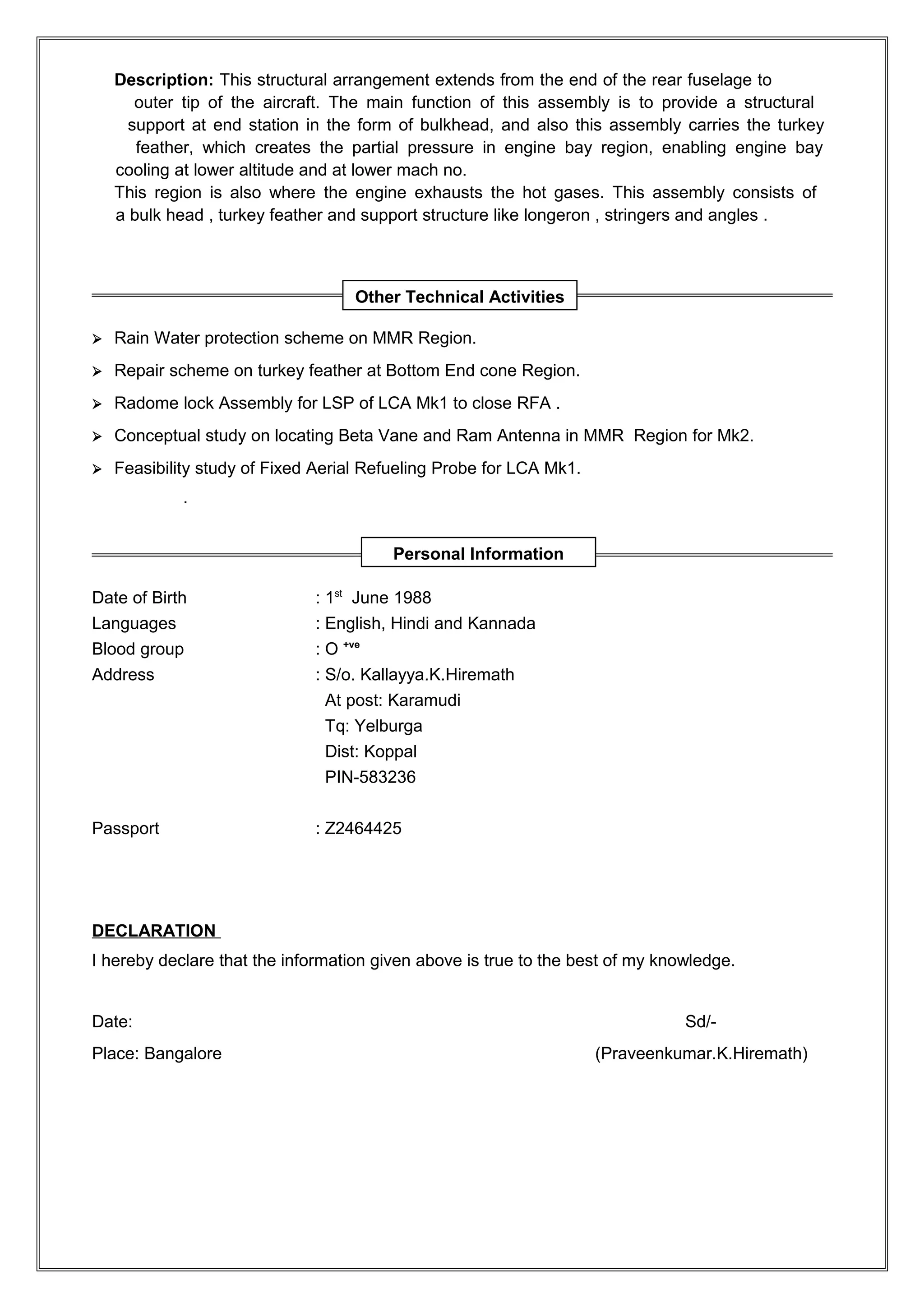 Resume_Praveenkumar K Hiremath | DOC