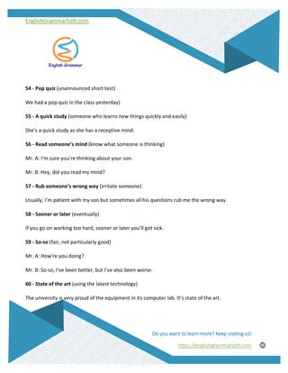 71 idioms with meaning and sentences for daily use | PDF | Internet for ...
