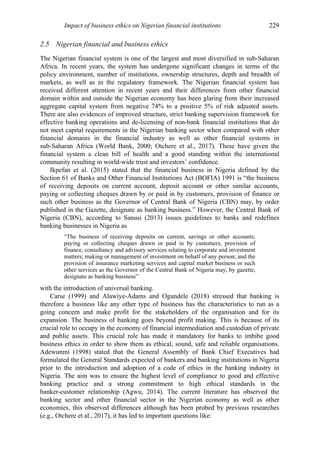 Impact of business ethics on nigerian financial institutions | PDF