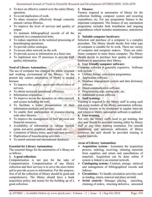 Library Automation An Overview | PDF | Internet | Computing