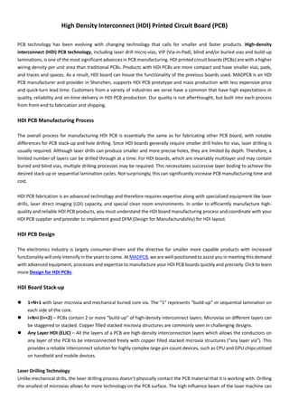 All about HDI PCB | MADPCB | PDF