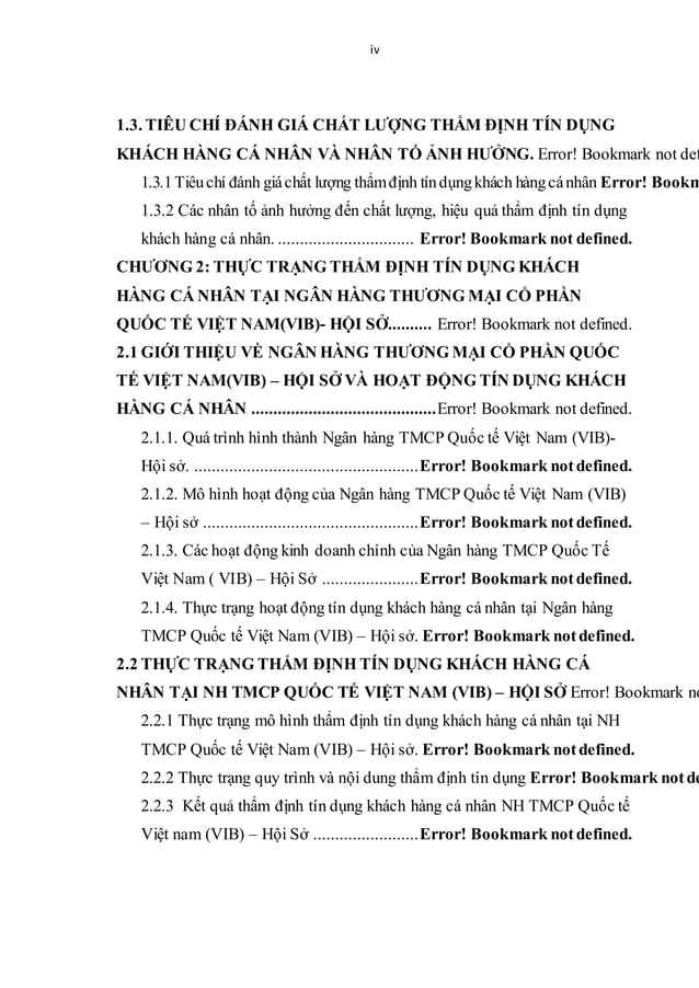 Luận văn: Thẩm định tín dụng khách hàng cá nhân tại Ngân hàng Thương mại cổ phần Quốc tế Việt ...