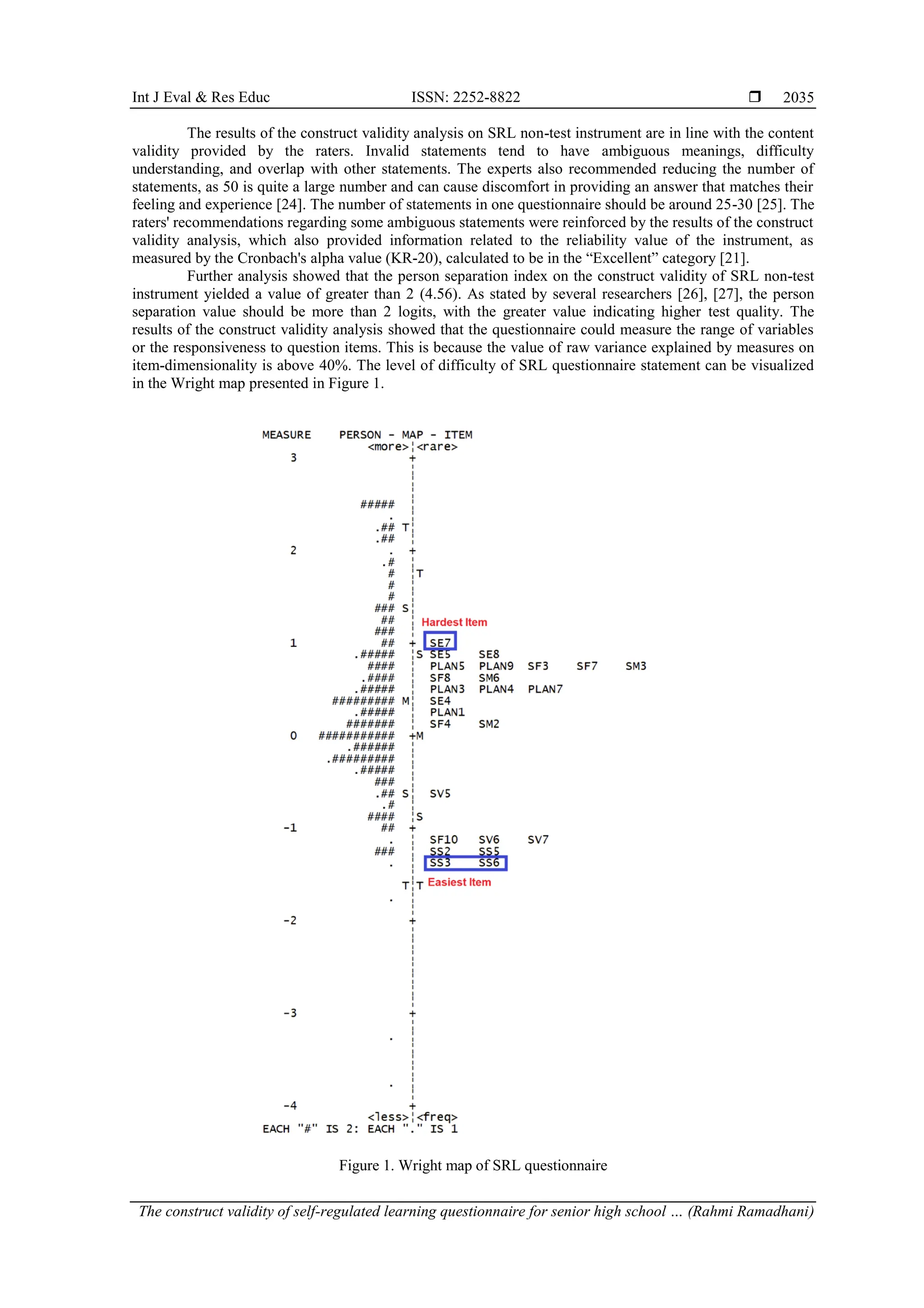 The construct validity of self-regulated learning questionnaire for senior high school students ...