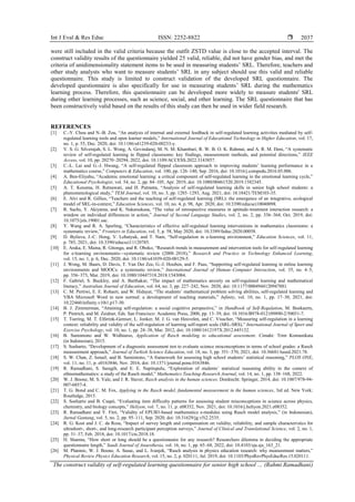 The construct validity of self-regulated learning questionnaire for ...