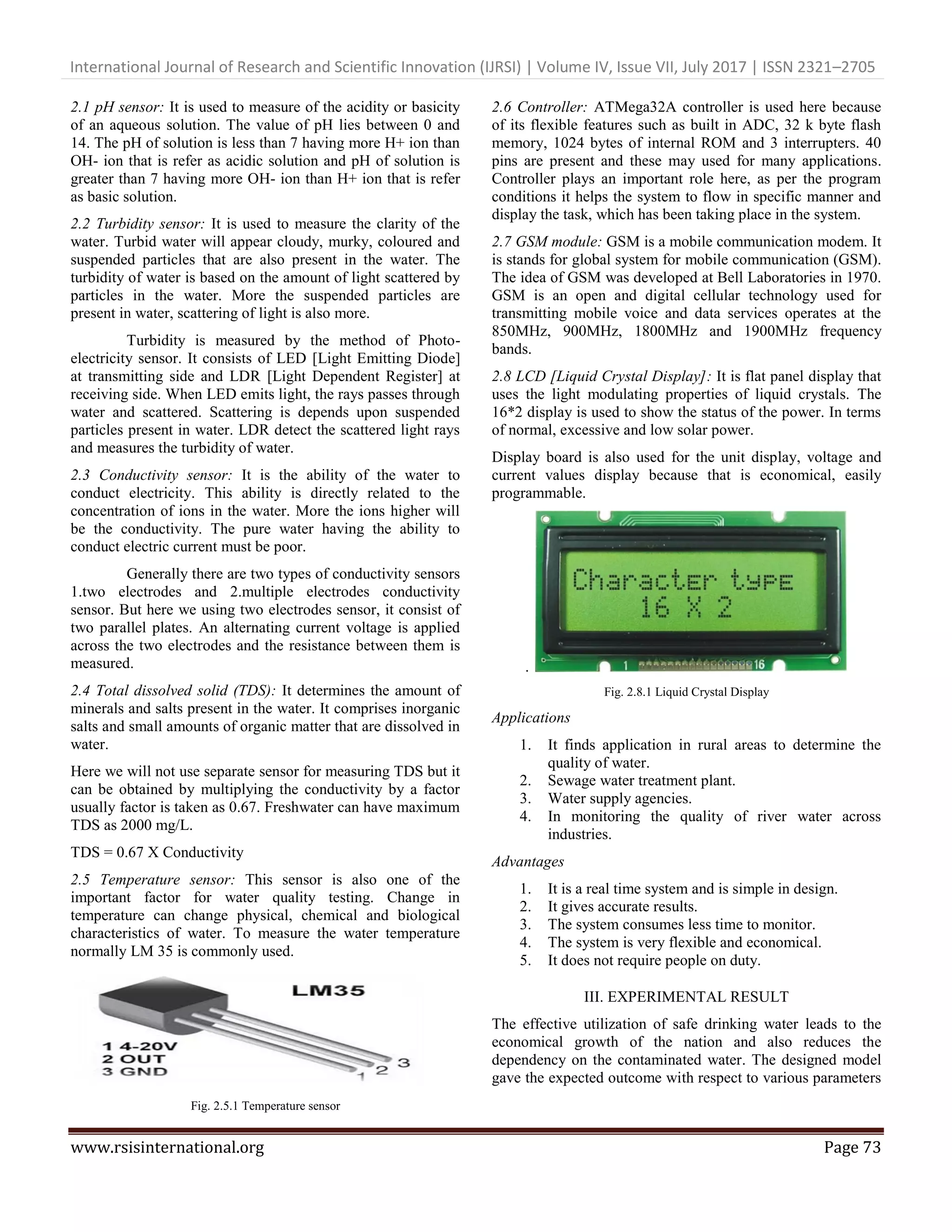A Real Time System for Water Quality Measurement Using GSM | PDF