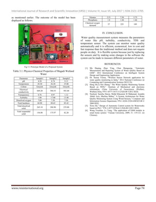 A Real Time System for Water Quality Measurement Using GSM | PDF