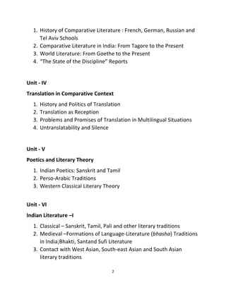 NTA UGC NET JRF - 72 comparative literature-new updated syllabus | PDF