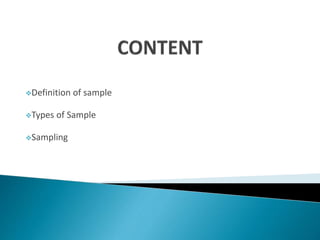 Types of Sample | PPTX | Science