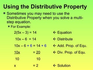 7.2 Solving Multi Step Equations | PPT