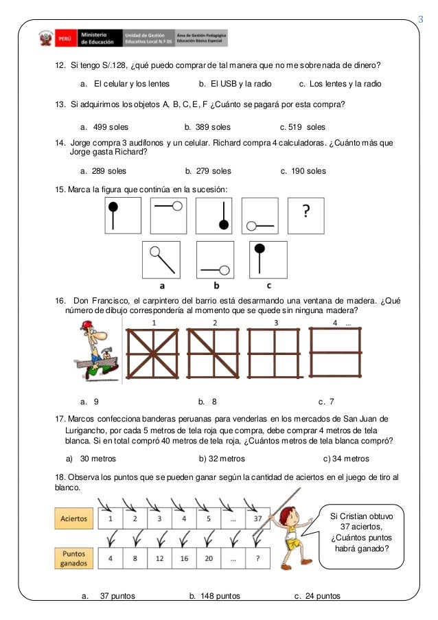 EXAMEN DIAGNÓSTICO-6° grado de Matemática.