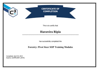 Forestry Pivot Steer SOP | PPT