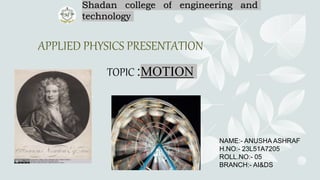 POWERPOINT PRESENTATION ON NEWTONS LAW OF MOTION. | PPTX