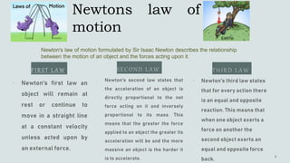 POWERPOINT PRESENTATION ON NEWTONS LAW OF MOTION. | PPTX