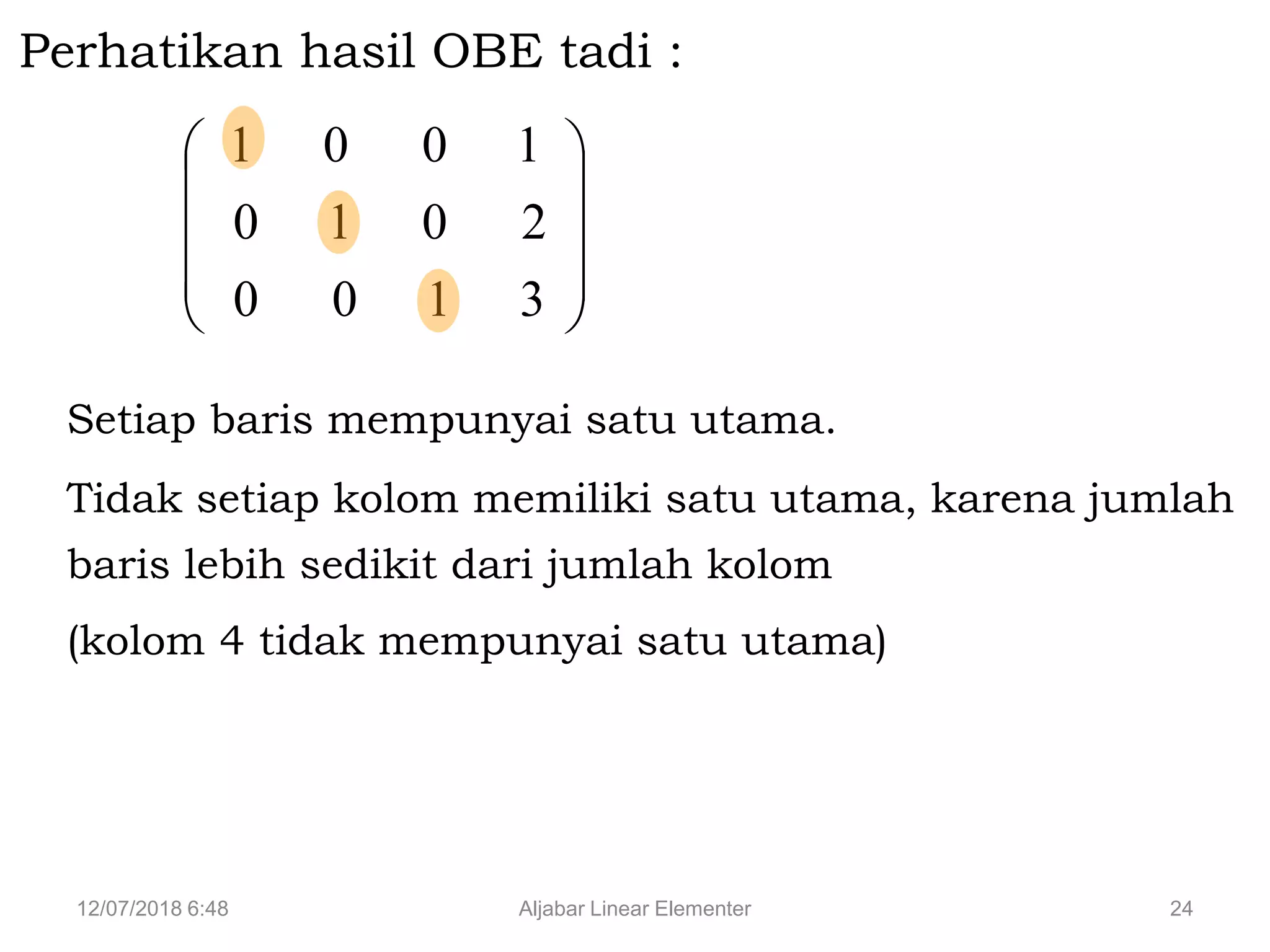 Matriks dan Operasinya ( Aljabar Linear Elementer ) | PPTX