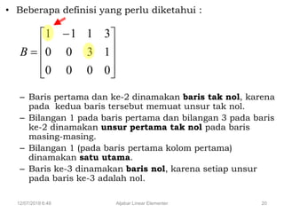 Matriks dan Operasinya ( Aljabar Linear Elementer ) | PPTX
