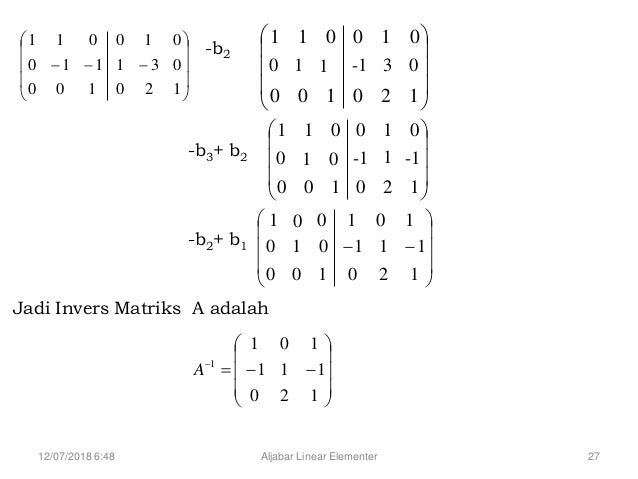 Matriks dan Operasinya ( Aljabar Linear Elementer )