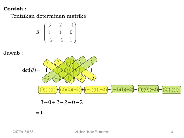 Determinan Matriks ( Aljabar Linear Elementer )