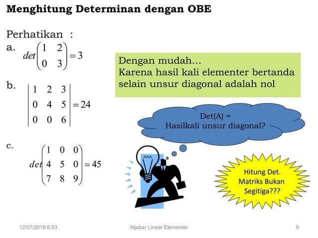 Determinan Matriks ( Aljabar Linear Elementer )