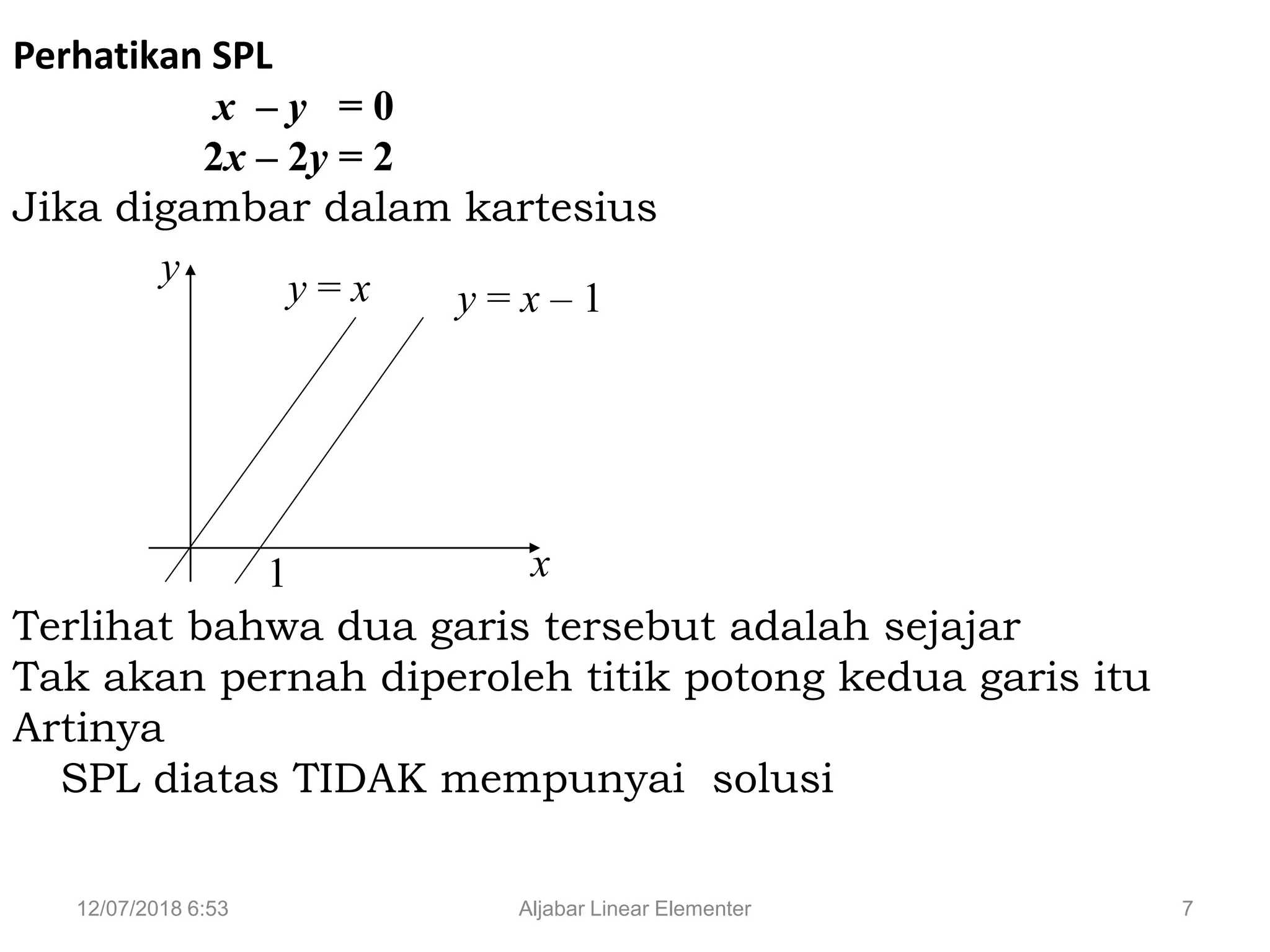Sistem Persamaan Linear (SPL) Aljabar Linear Elementer | PPTX
