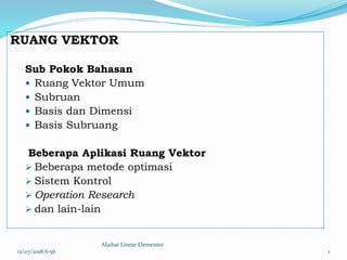 Ruang Vektor ( Aljabar Linear Elementer ) | PPTX