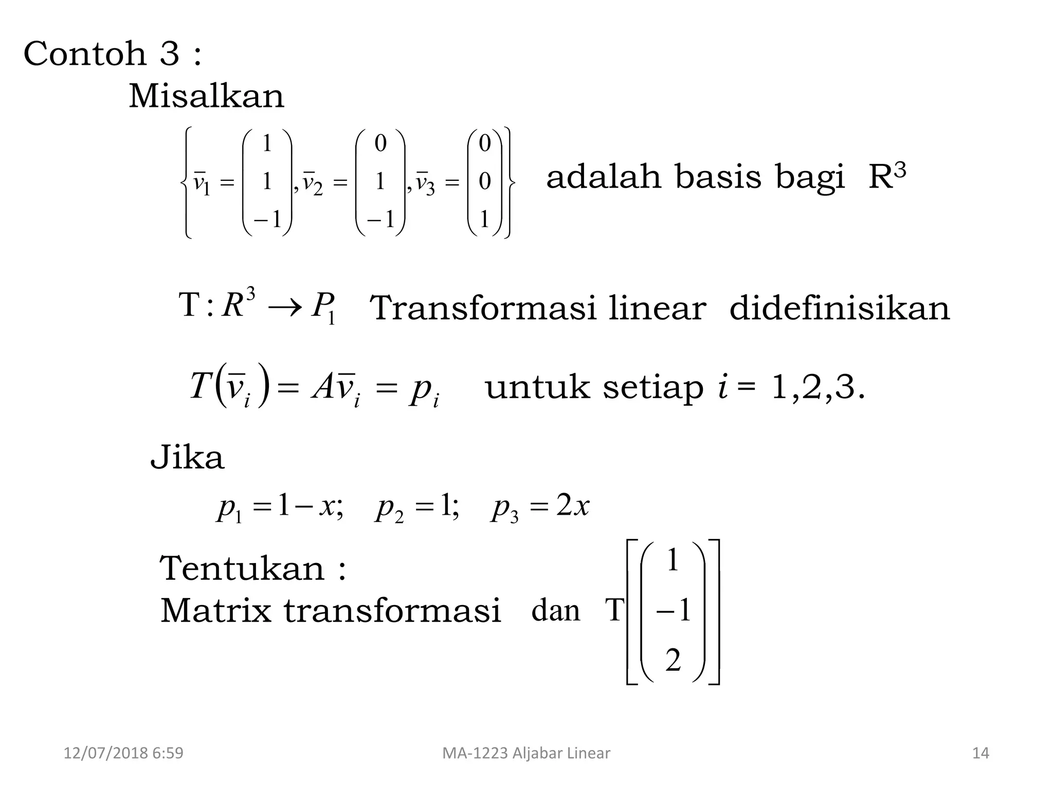 Transformasi Linear ( Aljabar Linear Elementer ) | PPTX