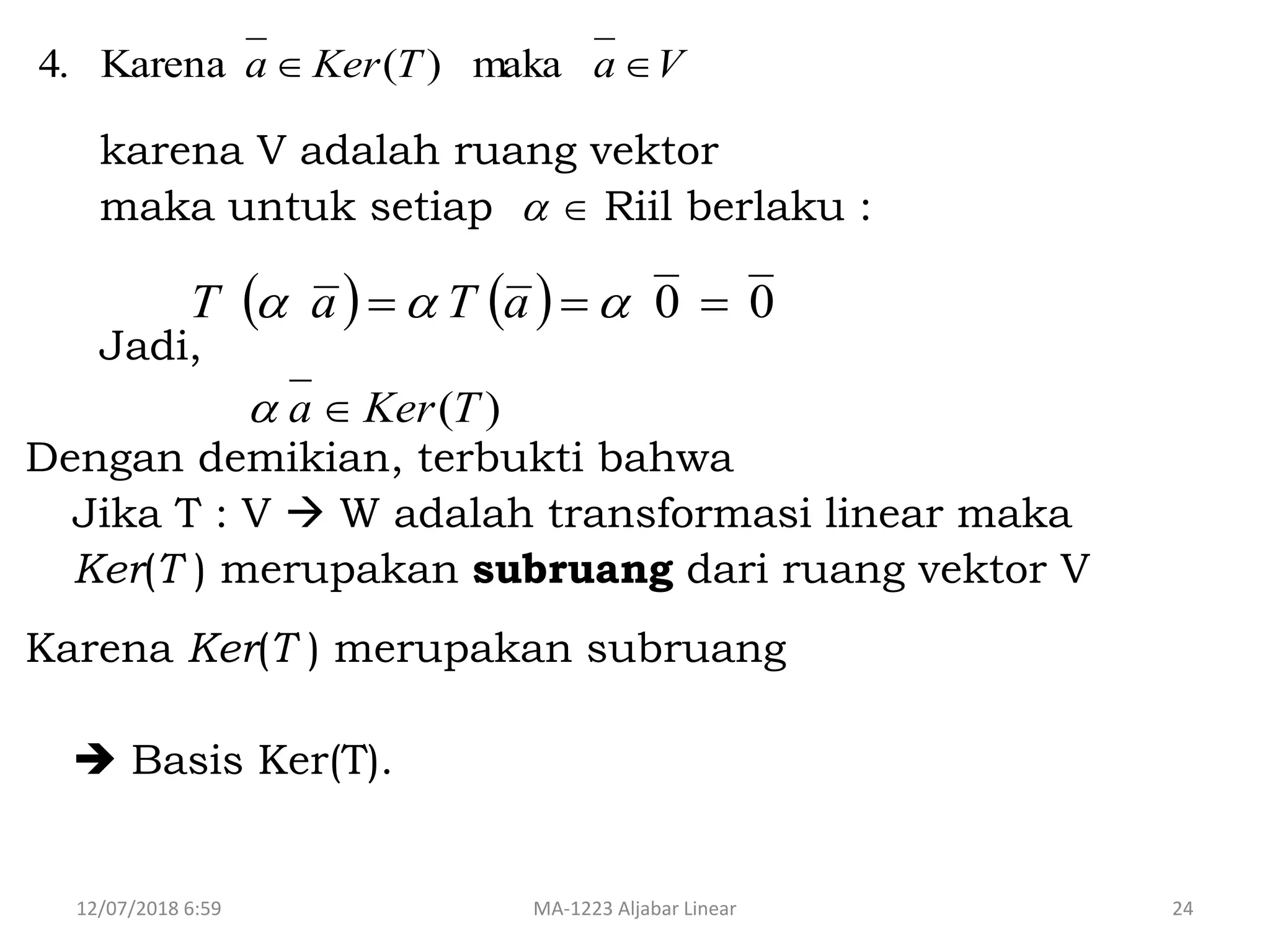 Transformasi Linear ( Aljabar Linear Elementer ) | PPTX