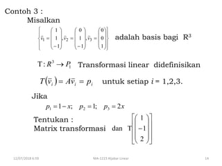 Transformasi Linear ( Aljabar Linear Elementer ) | PPTX