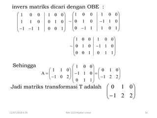 Transformasi Linear ( Aljabar Linear Elementer ) | PPTX