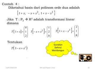 Transformasi Linear ( Aljabar Linear Elementer ) | PPTX