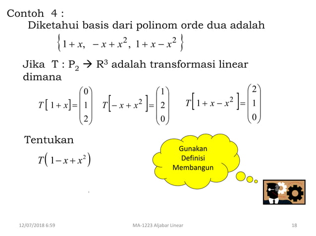Transformasi Linear ( Aljabar Linear Elementer ) | PPTX