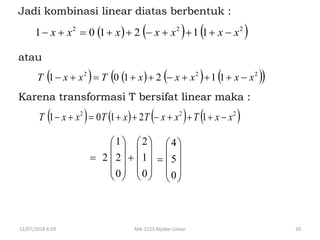 Transformasi Linear ( Aljabar Linear Elementer ) | PPTX