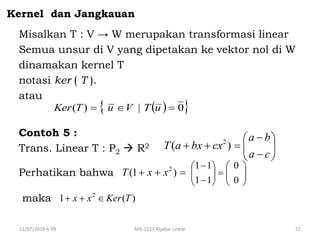 Transformasi Linear ( Aljabar Linear Elementer ) | PPTX