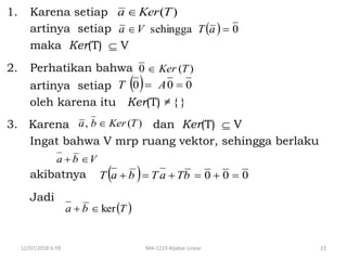 Transformasi Linear ( Aljabar Linear Elementer ) | PPTX