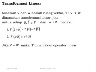 Transformasi Linear ( Aljabar Linear Elementer ) | PPTX