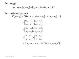 Transformasi Linear ( Aljabar Linear Elementer ) | PPTX