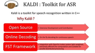 Implemetation of parallelism in HMM DNN based state of the art kaldi ASR Toolkit | PPT