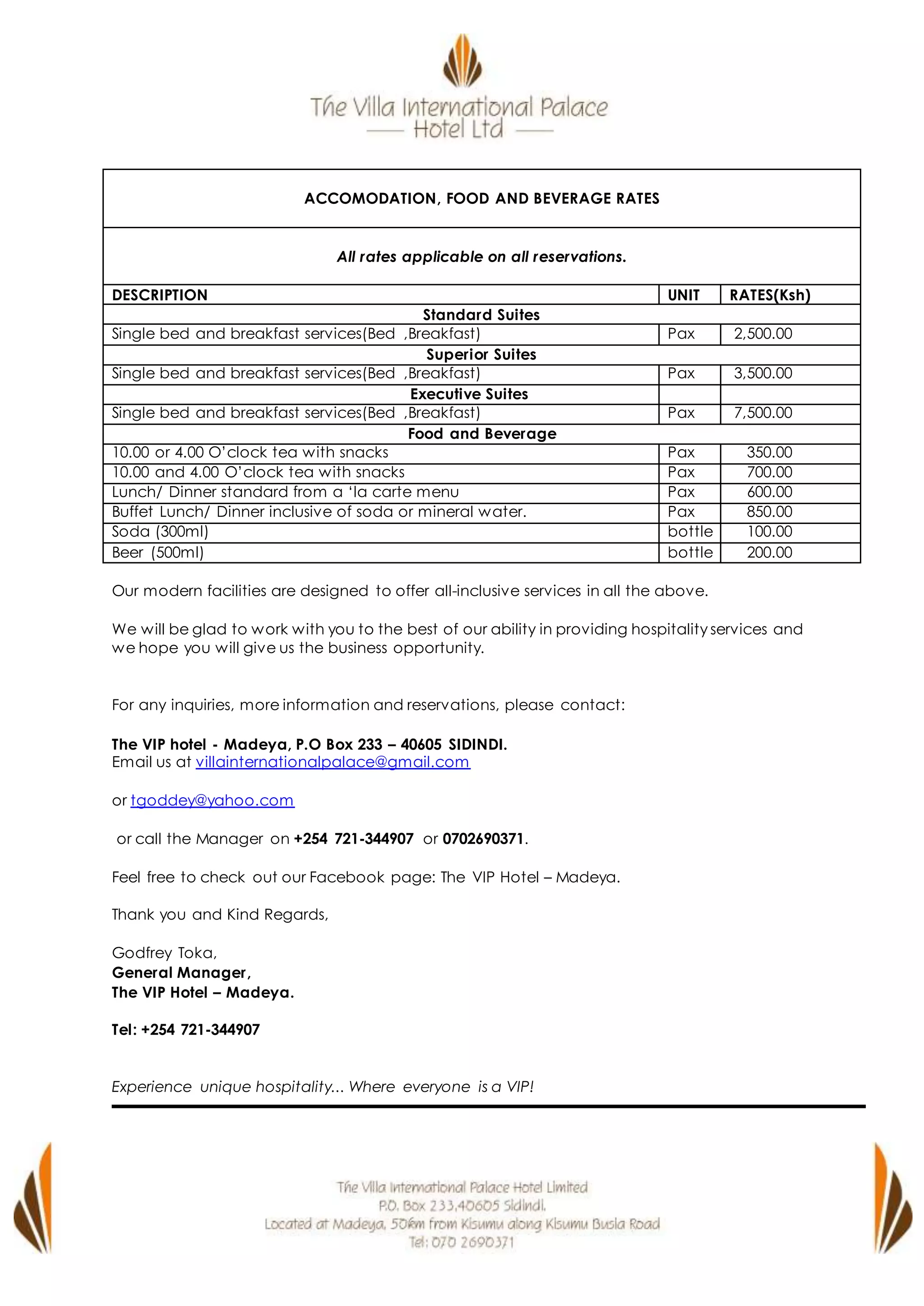 STANDARD RATES | DOCX