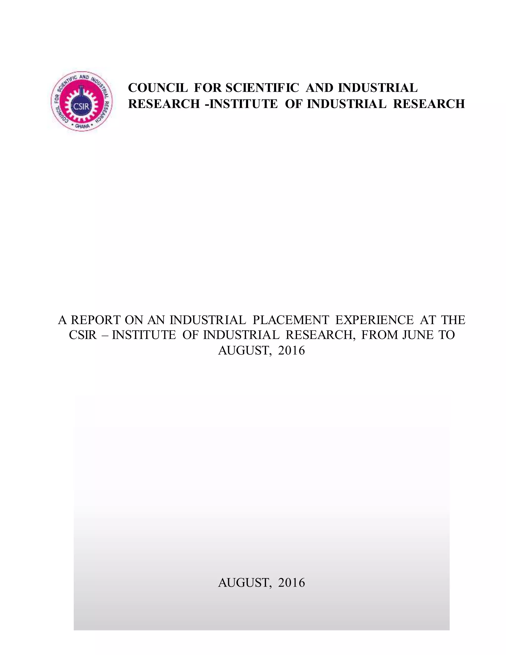 End of Internship Report | DOCX