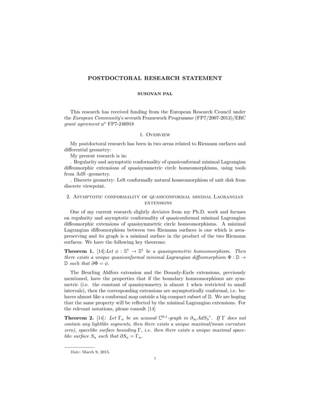 Postdoctoral research statement | PDF | Physics | Science