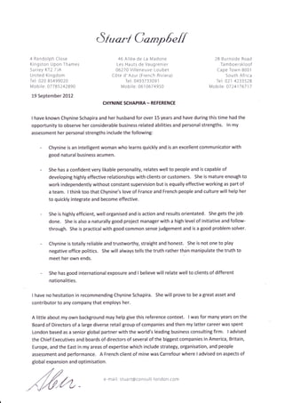 reference letter - SC | PDF | Business | Business and Finance