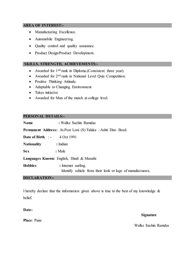 SACHIN WALKE FINALIZE RESUME | PDF