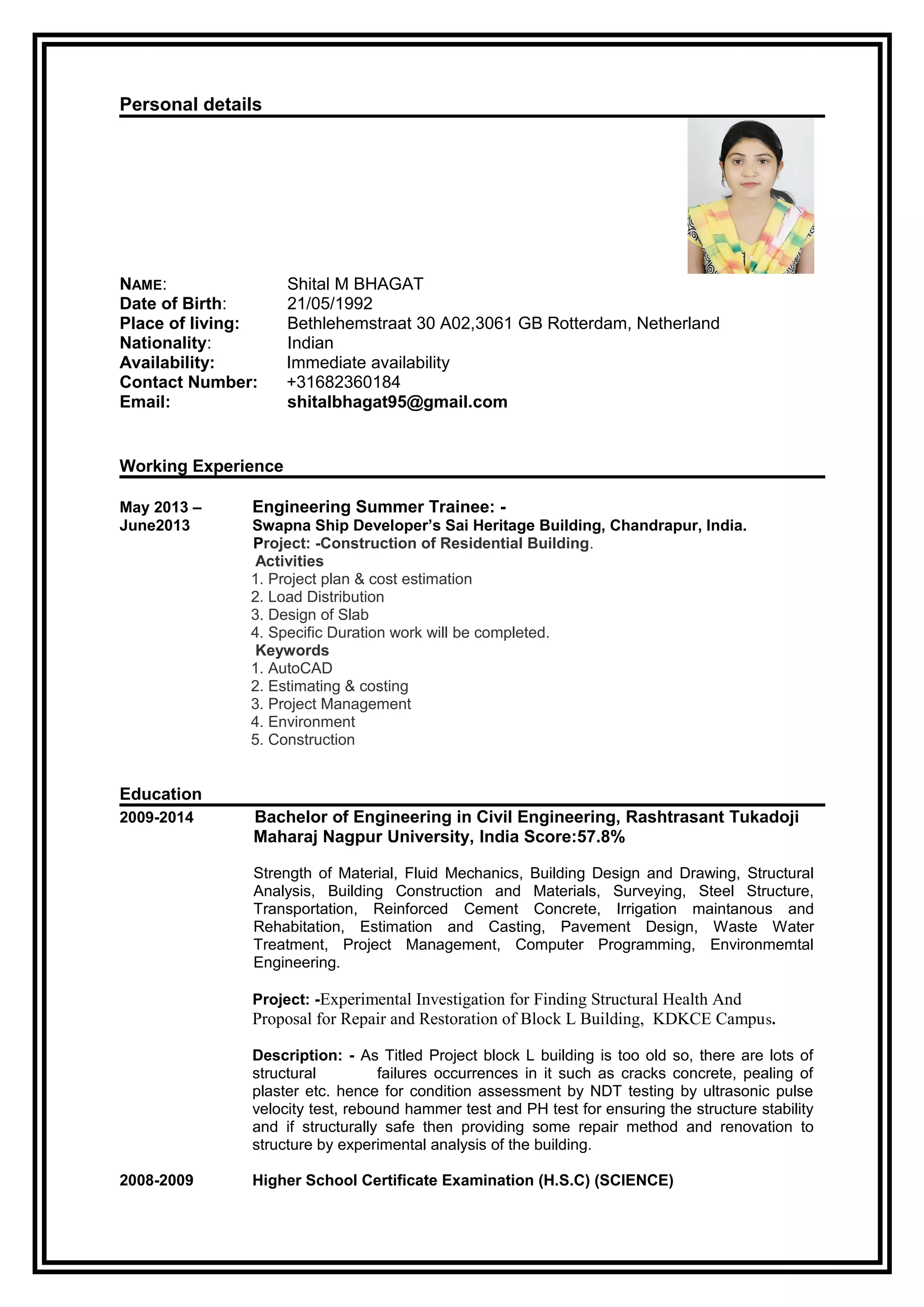 Resume shital | DOC