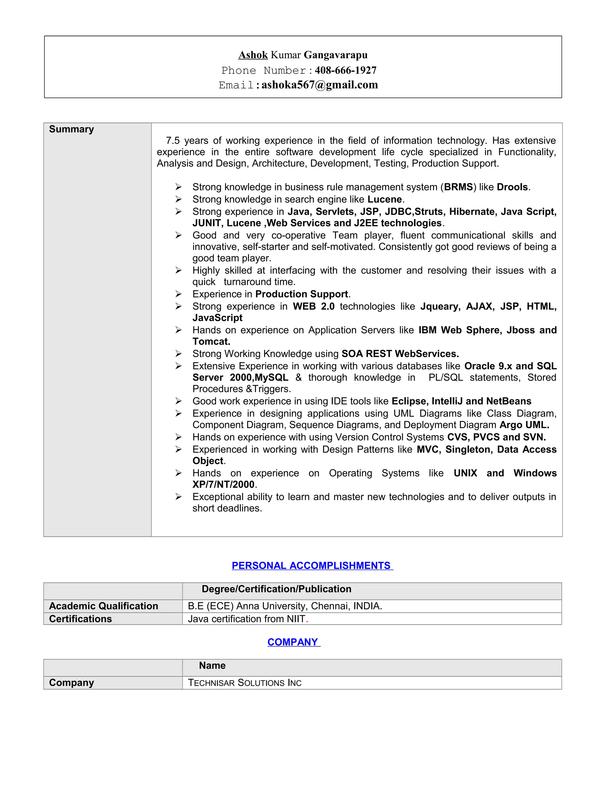 Ashok_Resume | PDF