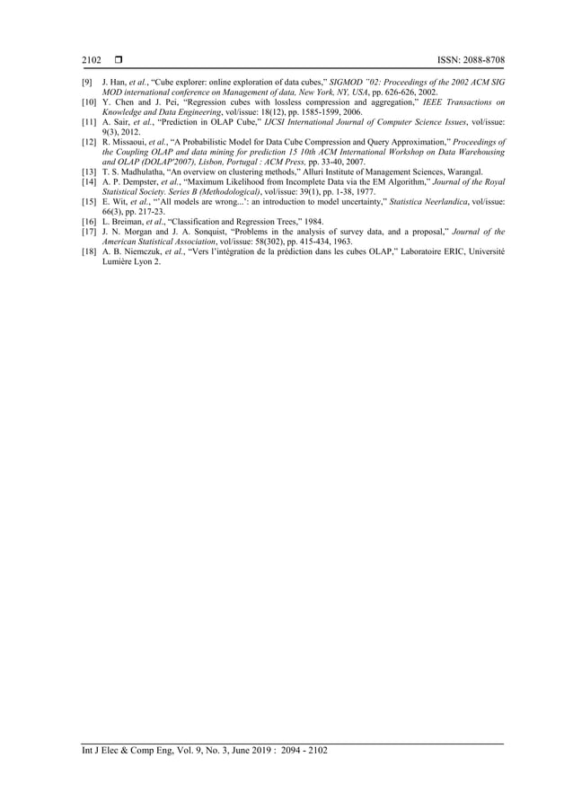 Data Mining Techniques Application For Prediction In Olap Cube Pdf