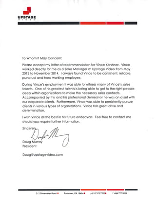Upstage Video Letter of Recommendation | PDF