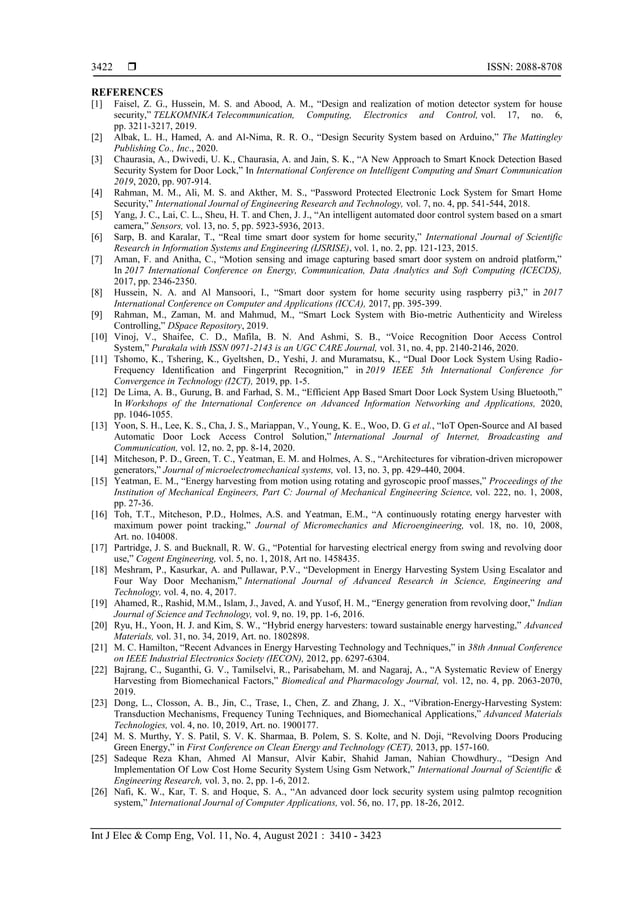 Smart security door system using SMS based energy harvest | PDF