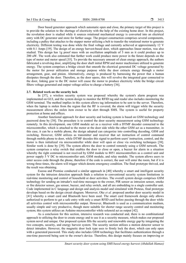 Smart security door system using SMS based energy harvest | PDF