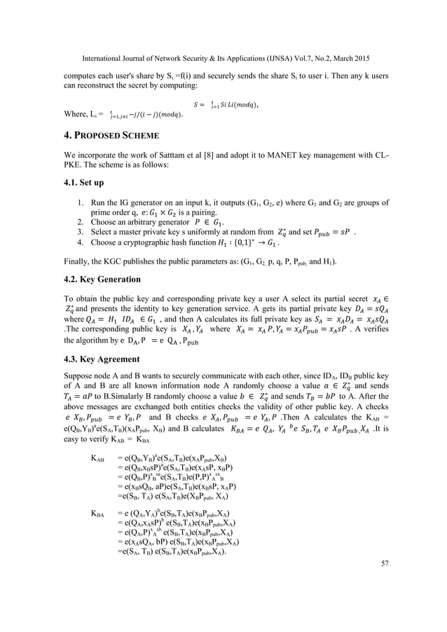 CERTIFICATE LESS KEY MANAGEMENT SCHEME IN MANET USING THRESHOLD CRYPTOGRAPHY | PDF